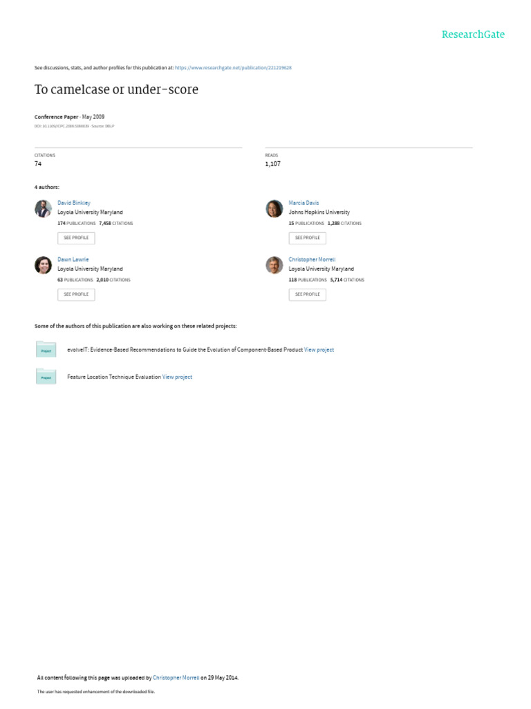 To Camelcase or Under-Score | PDF | Dependent And Independent Variables ...