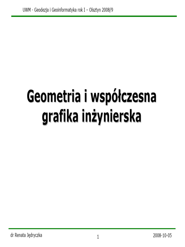 w1 - Geometria I Grafika | PDF