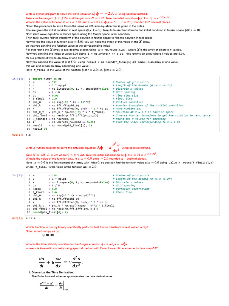 2024 Week 8 DFT - Jupyter Notebook | PDF | Fourier Transform | Partial Differential Equation