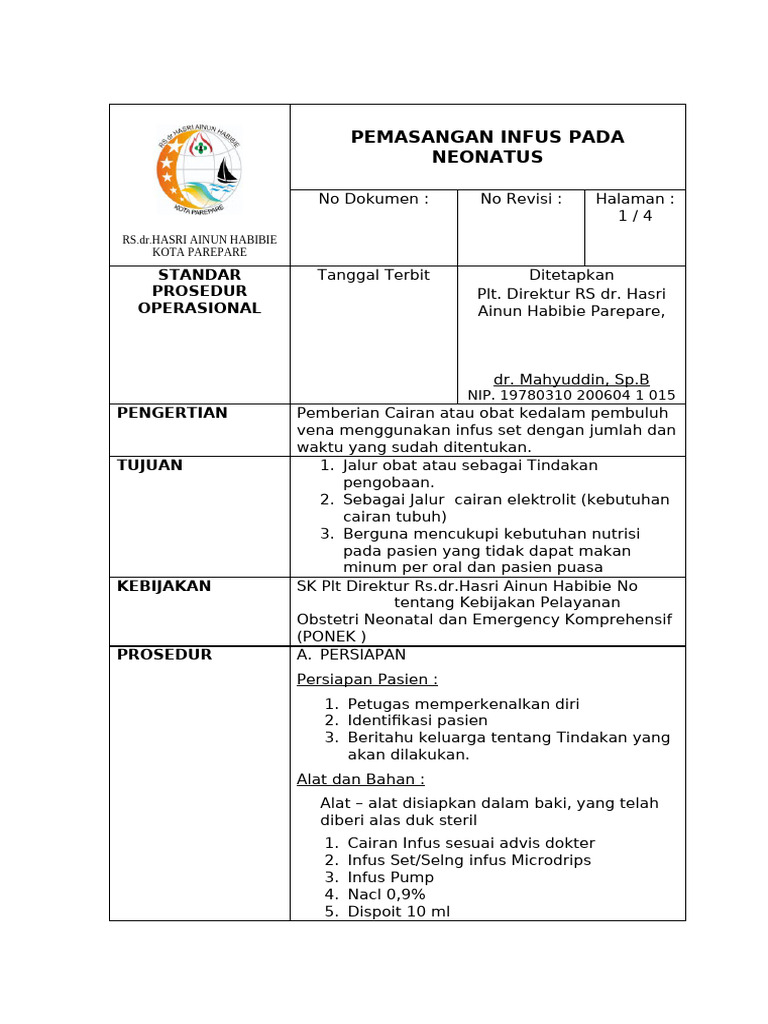 Pemasangan Infus pada Neonatus | PDF