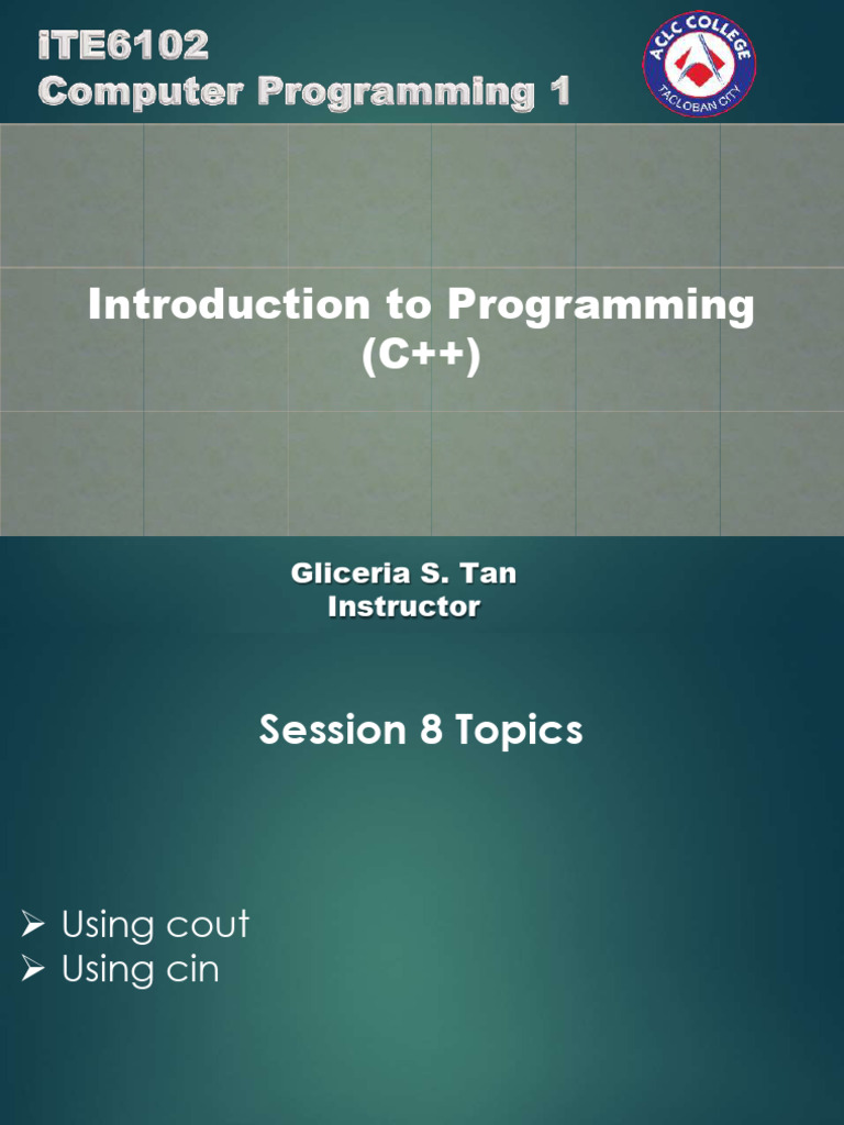 ACLC College Computer Programming1 C SESSION8 | PDF | Computer ...