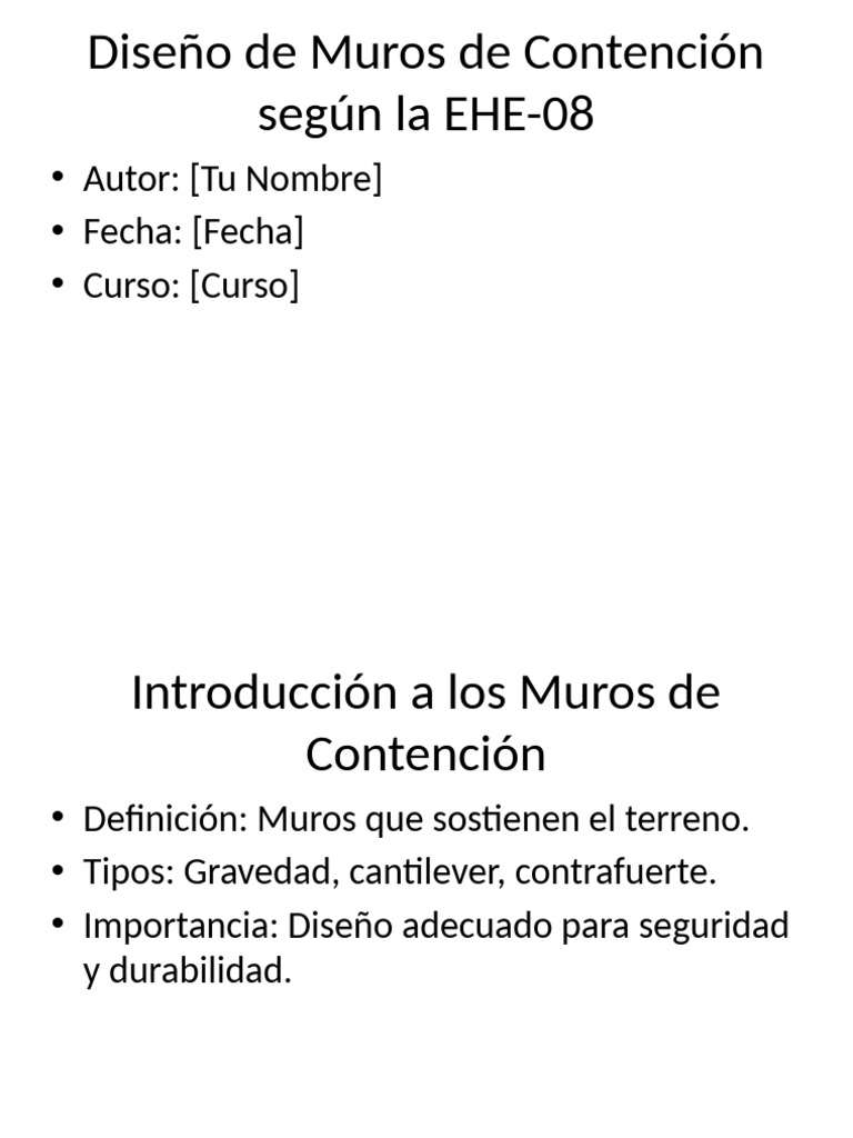 Diseño de Muros de Contención EHE-08 | PDF | Hogar y jardín | Arte