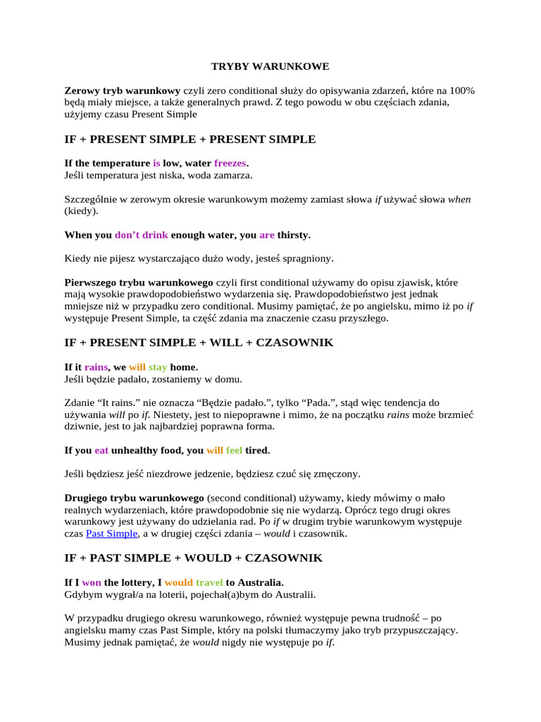Tryby Warunkowe | PDF