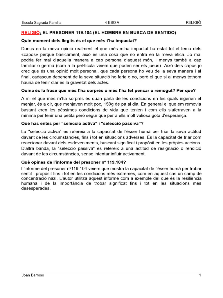 Treball Presoner | PDF