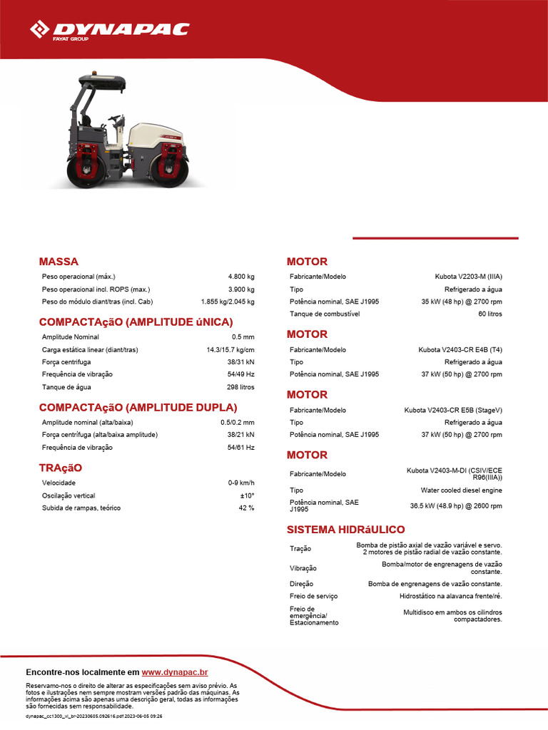 Dynapac cc1300 VI br-20230605.092616 | PDF | Motores