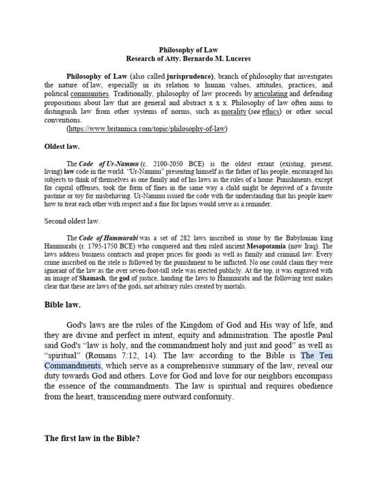 Philosophy of Law Notes 4 | PDF | Jurisprudence | Natural Law
