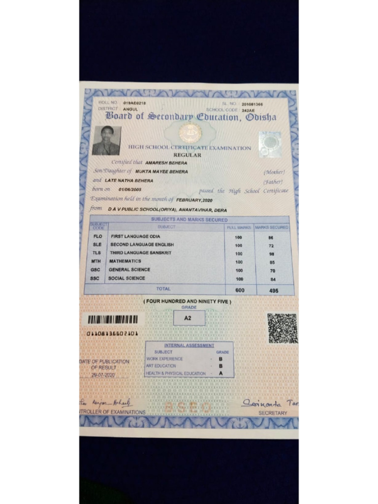 10th Cirtificate | PDF