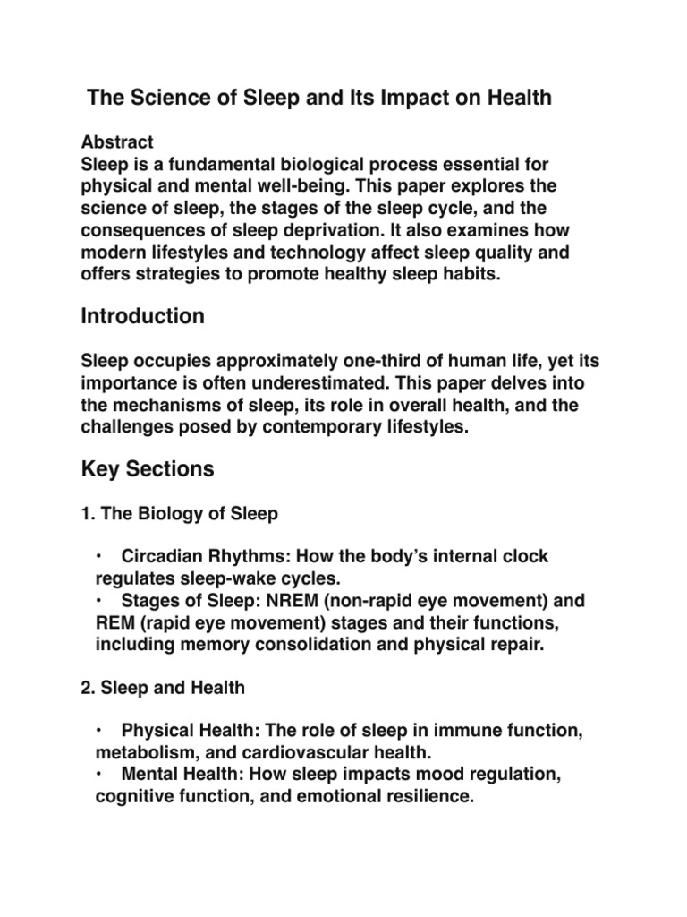 The Science of Sleep and Health Impact | PDF | Self-Improvement