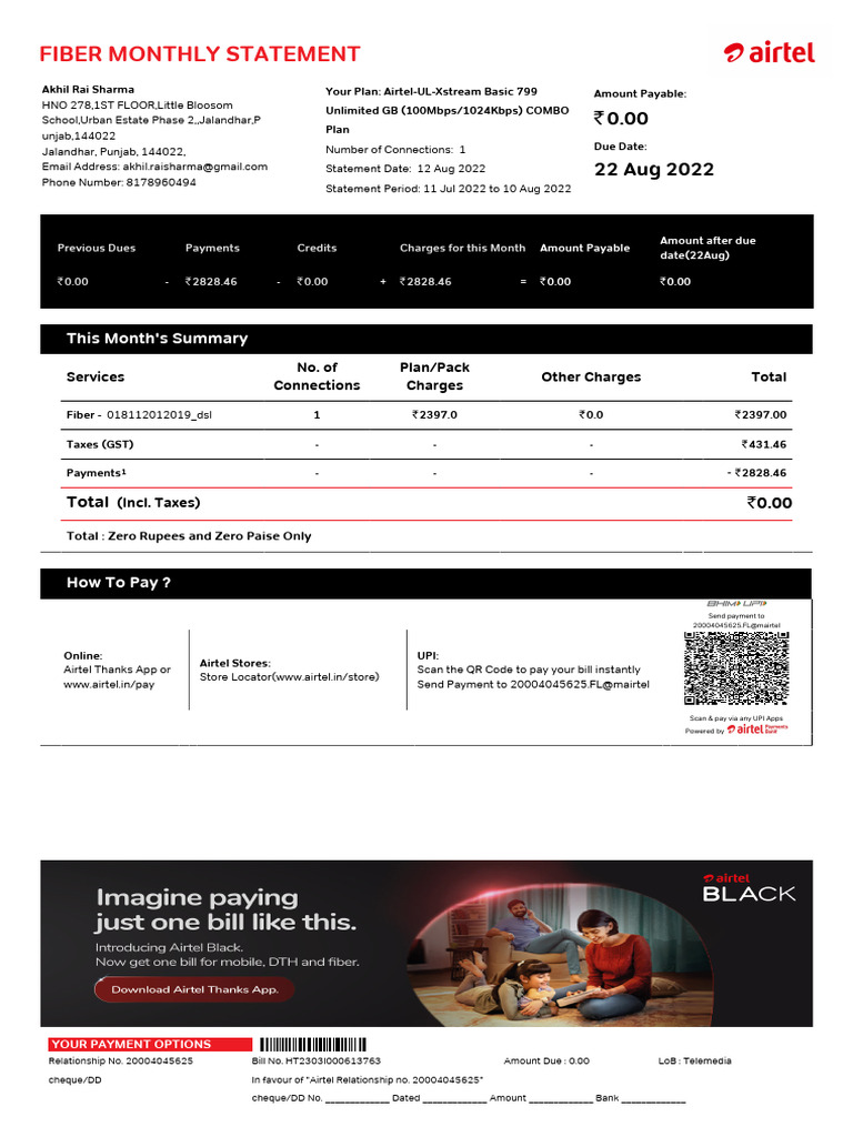 Bill | PDF | Cheque | Credit Card