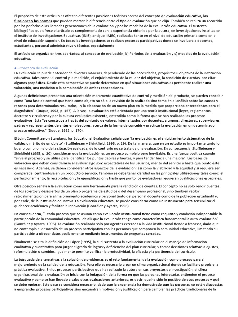 La Eval | PDF | Evaluación | Plan de estudios