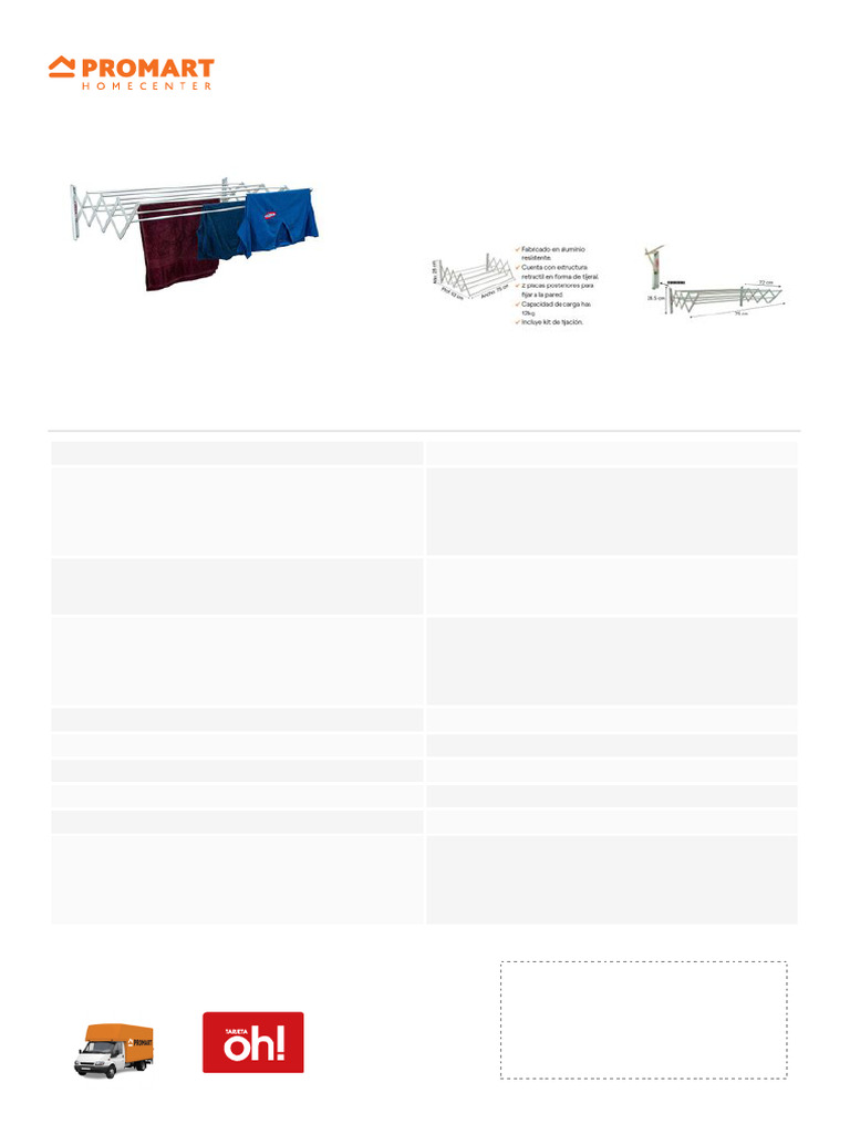 Tendal para Pared Con Accesorios 75 CM Gaspy | PDF | Hogar, jardinería ...
