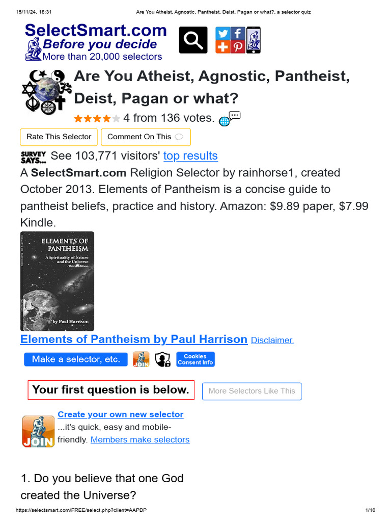 Are You Atheist, Agnostic, Pantheist, Deist, Pagan or What - , A ...