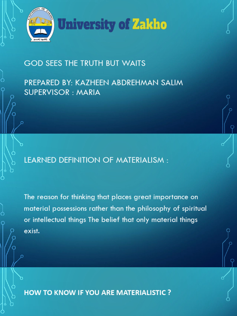 God Sees The Truth But Waits | PDF