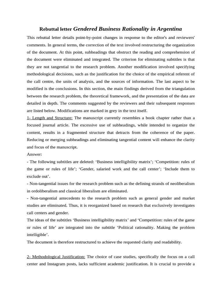 Rebuttal Letter | PDF | Methodology | Rationality