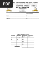 Form 1 Computer Studies - Question Paper | PDF | Computer Data Storage ...