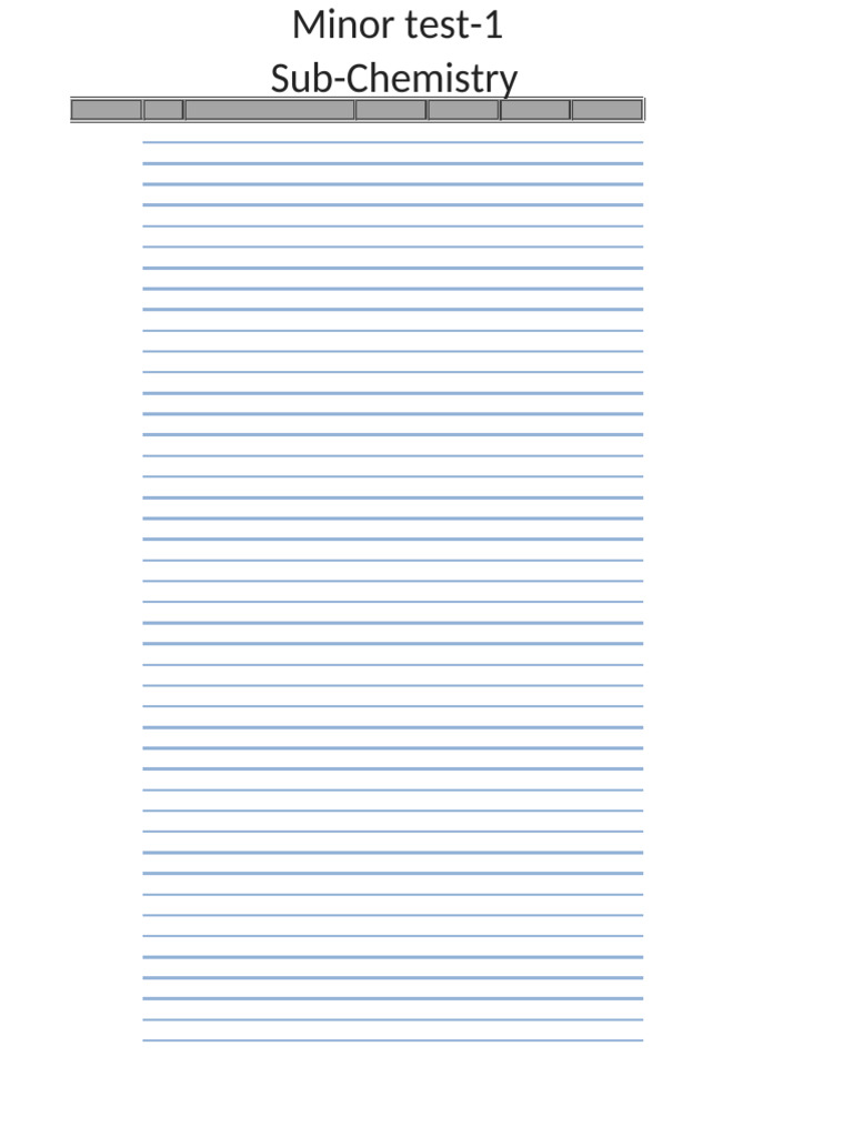 Minor Test-1 Chemistry Results | PDF