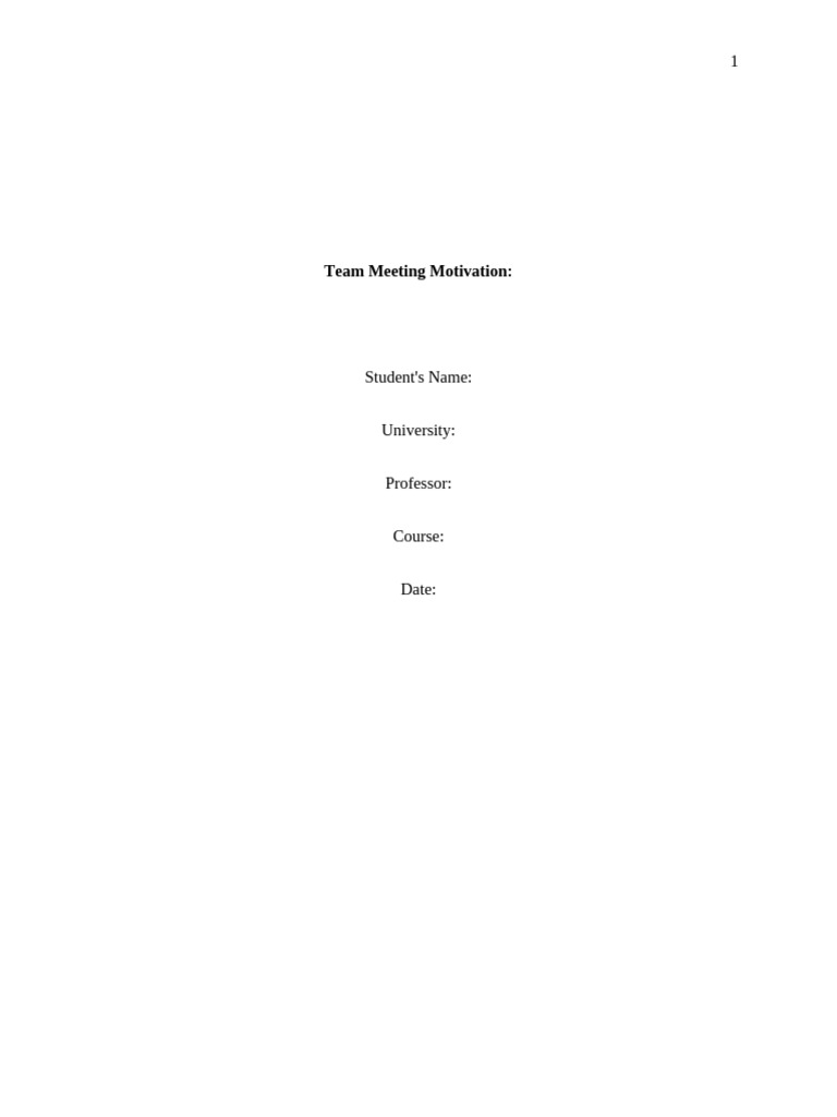 Team Meeting Motivation | PDF | Motivational | Motivation