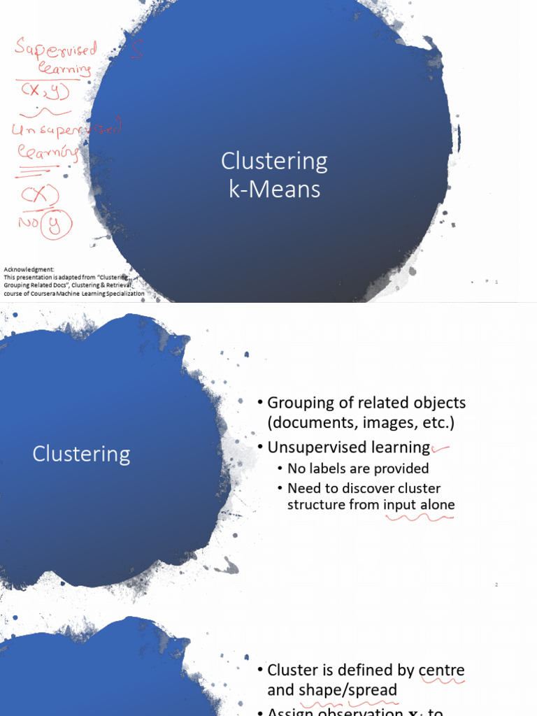 13 - Unsupervised Learning - Clustering With K-Means - Annoted | PDF ...