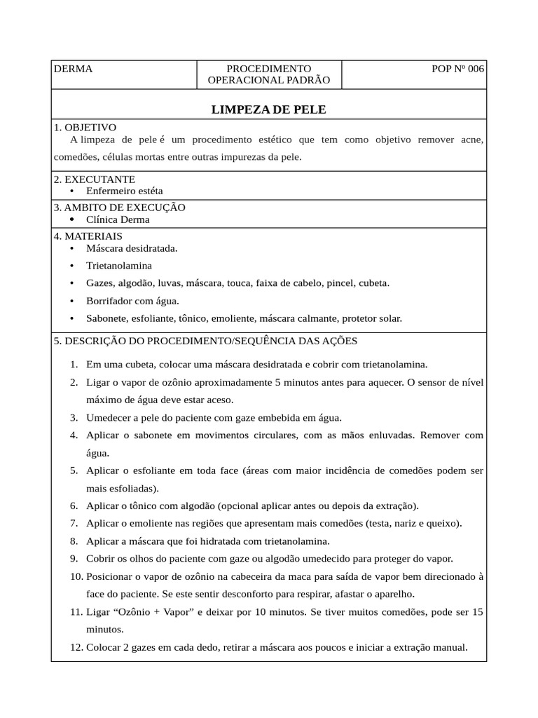 Pop 006 Limpeza de Pele | PDF