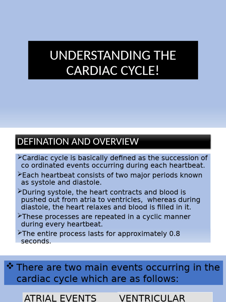 Cardiac Cycle: Definition & Phases | PDF | Diastole | Atrium (Heart)