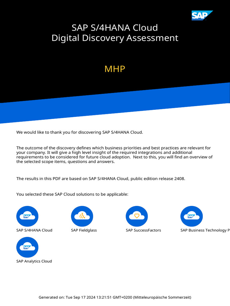 S4HC Digital Discovery Assessment Results - MHP | PDF | Human Resource ...