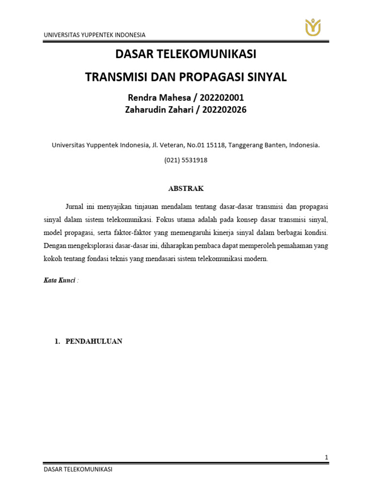 Dasar Transmisi dan Propagasi Sinyal | PDF