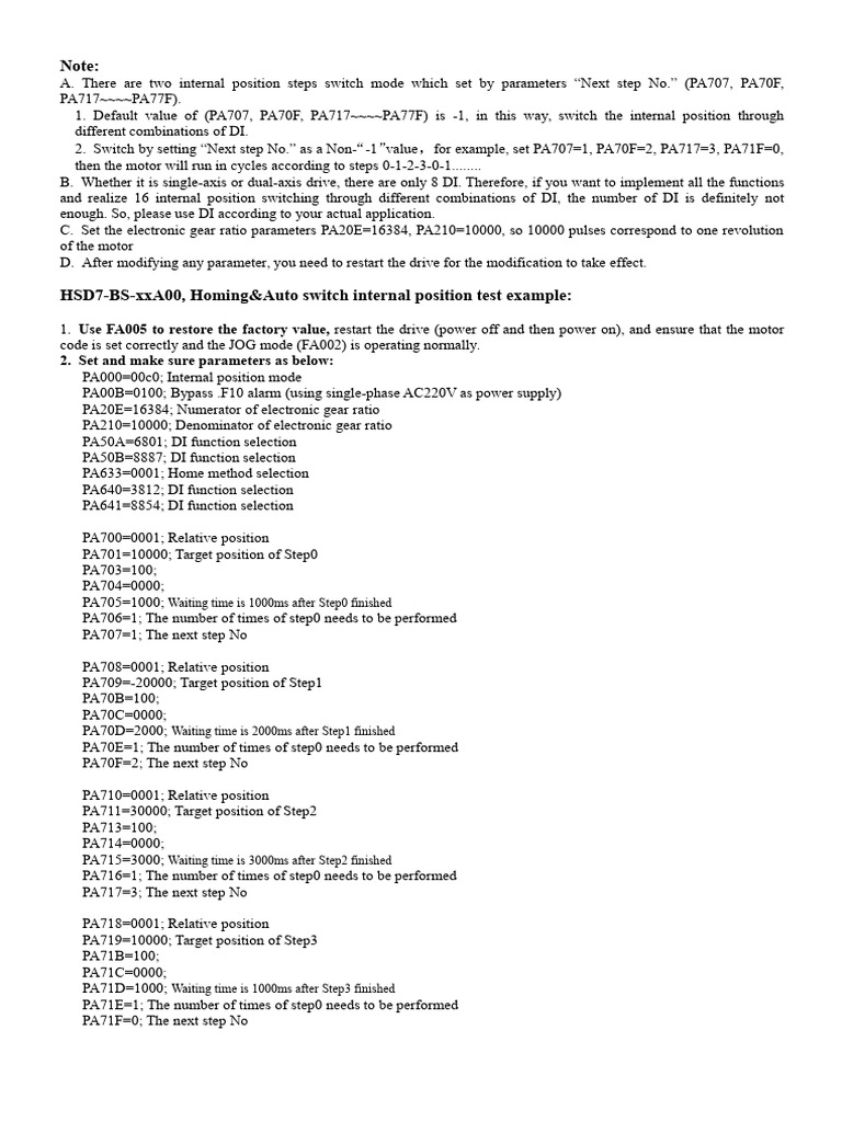 Use FA005 To Restore The Factory Value, 2. Set and Make Sure Parameters As Below | PDF ...