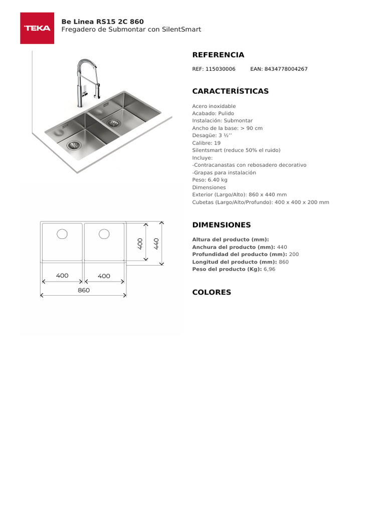 Teka - Es - MX - Be Linea RS15 2C 860 | PDF