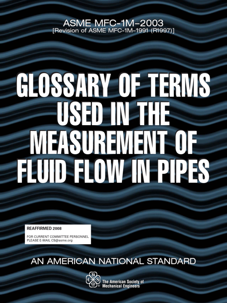 Asme MFC-1M-2003 (2008) | PDF | Flow Measurement | Reynolds Number