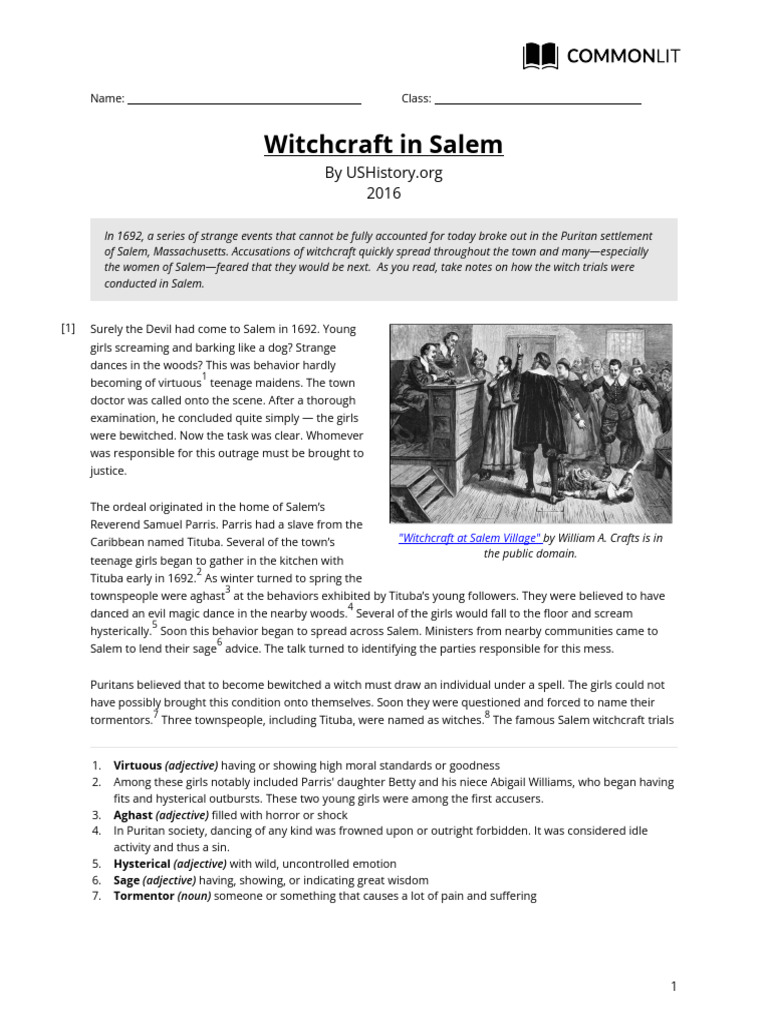 Salem Witch Trials: A Historical Overview | PDF | Plea | Witchcraft