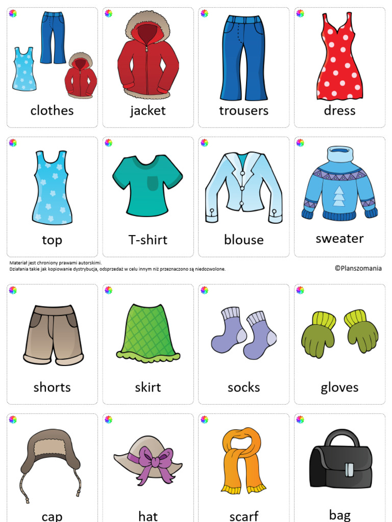 Clothes Flashcards | PDF