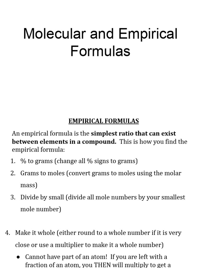 Molecular and Empirical Formulas 22-23 | PDF | Mole (Unit) | Chemical ...