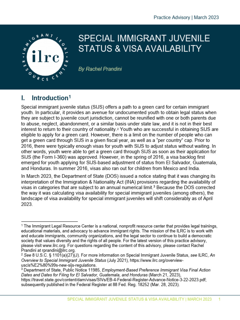 03-23 SIJS Visa Availability | PDF | United States Citizenship And ...