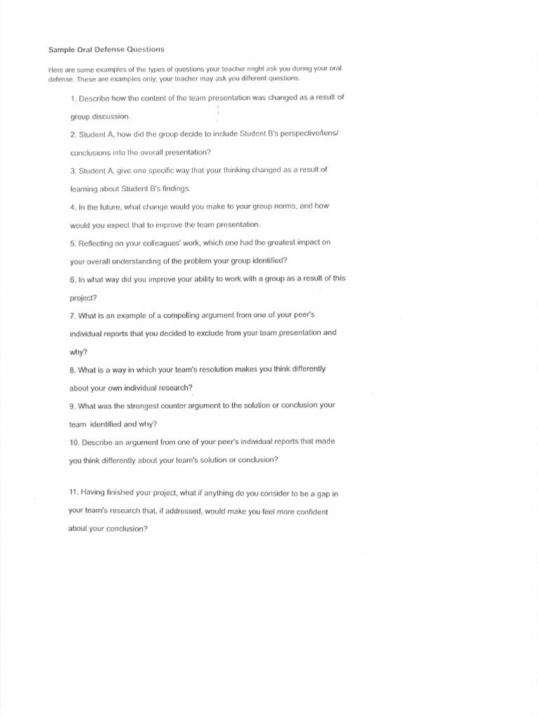 Oral Defense Question | PDF