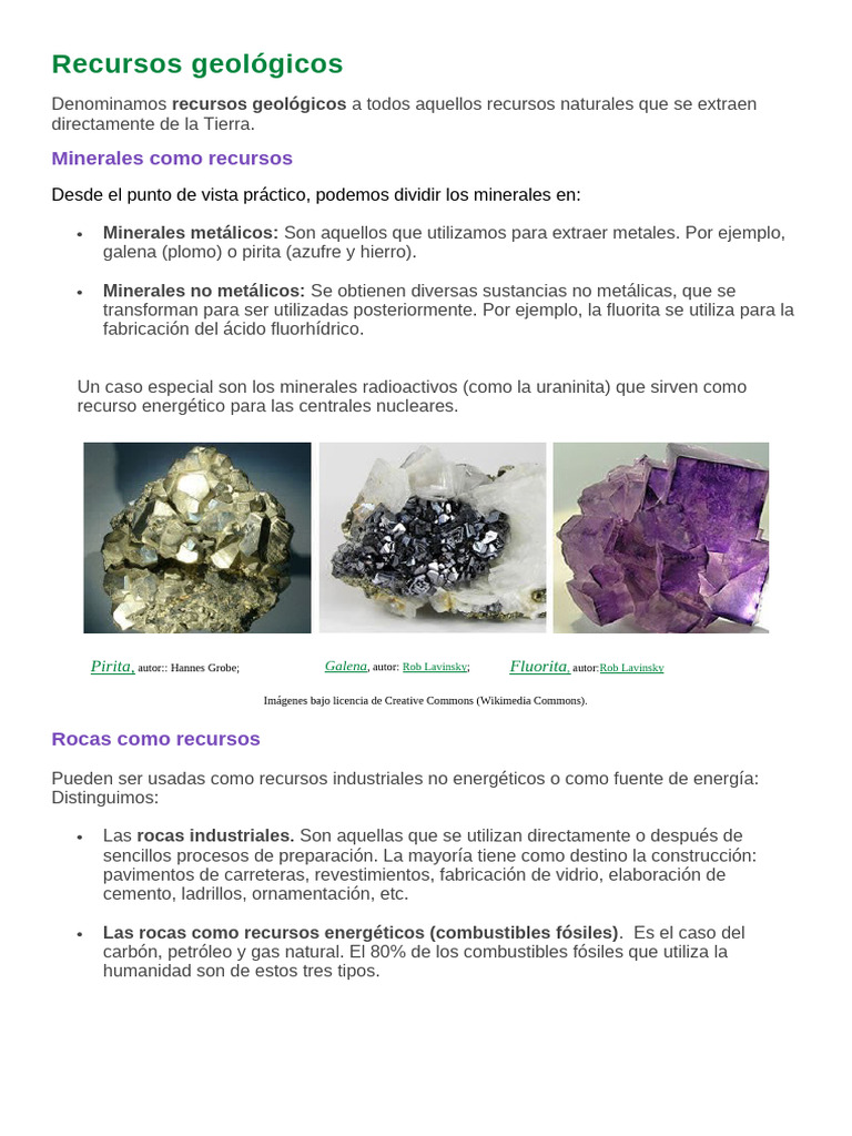 Recursos Geológicos: Minerales y Rocas | PDF | Minerales | Magma
