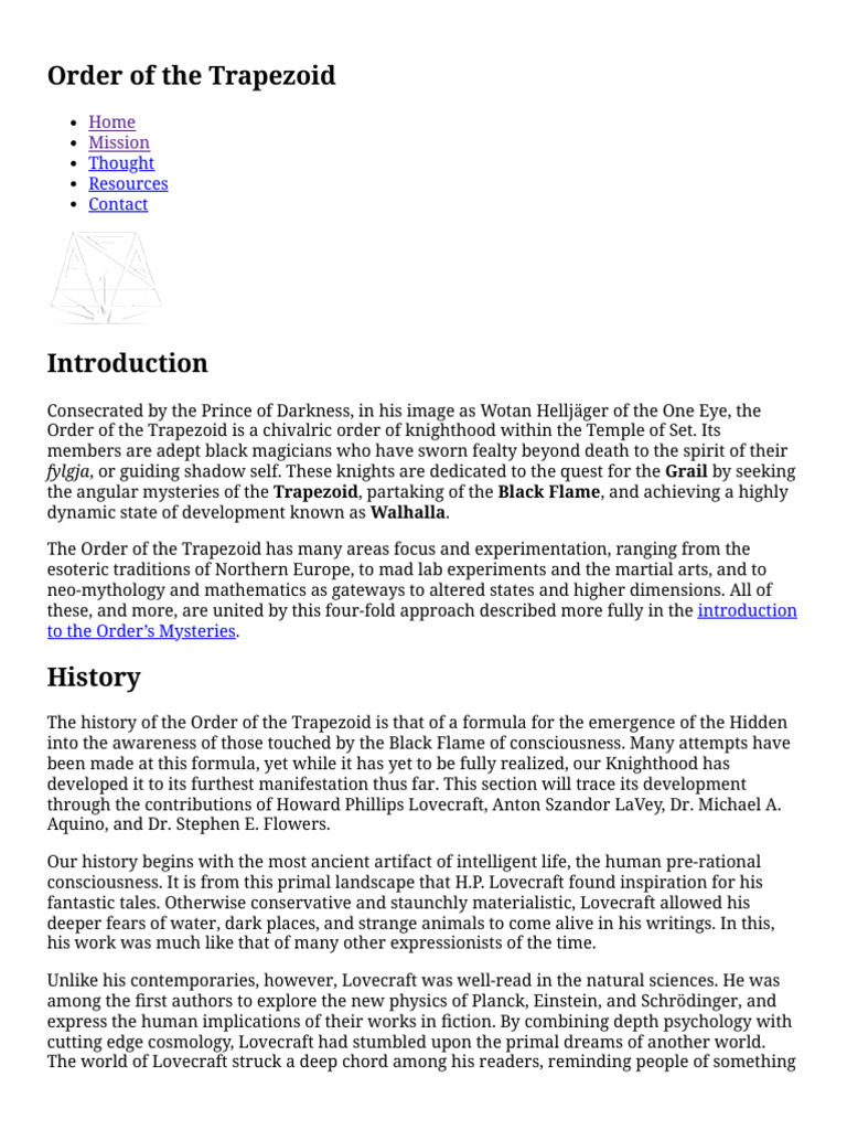 Order of the Trapezoid Overview | PDF | Philosophy | Religion ...
