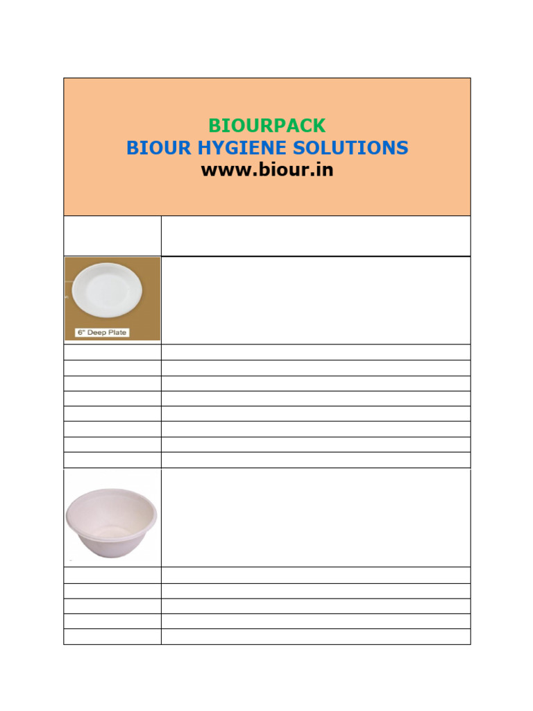Biour Paper Product List New | PDF | Spoon | Domestic Implements