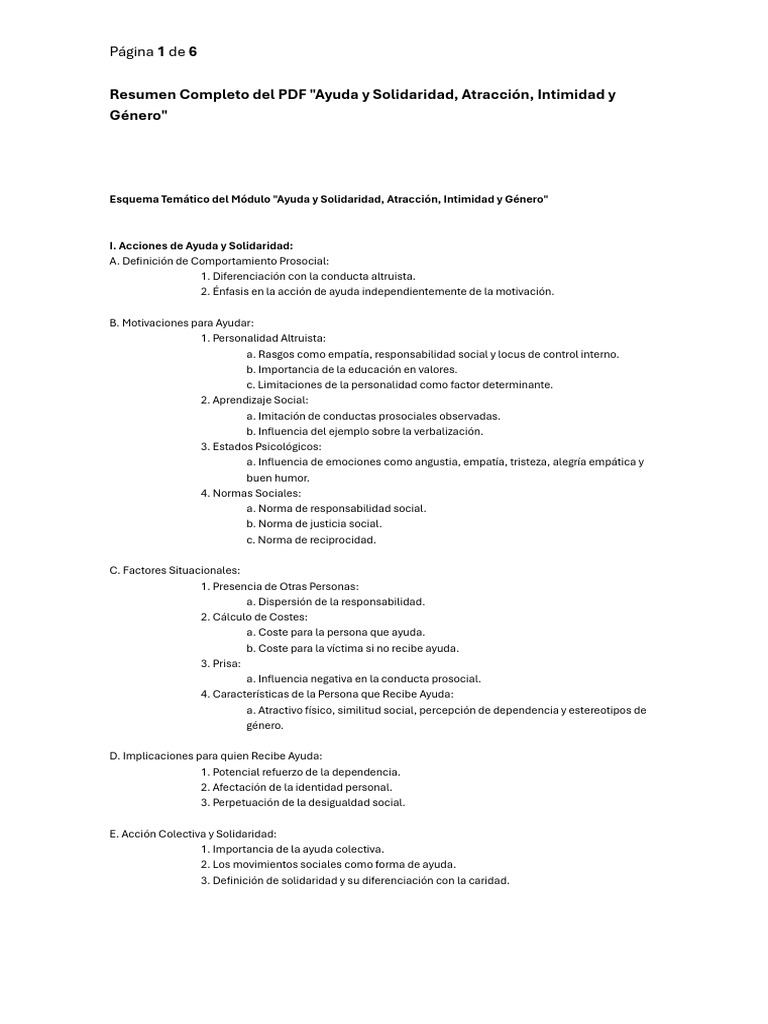 Resumen Completo Del PDF Ayuda y Solidaridad AtracciónIntimidad y ...