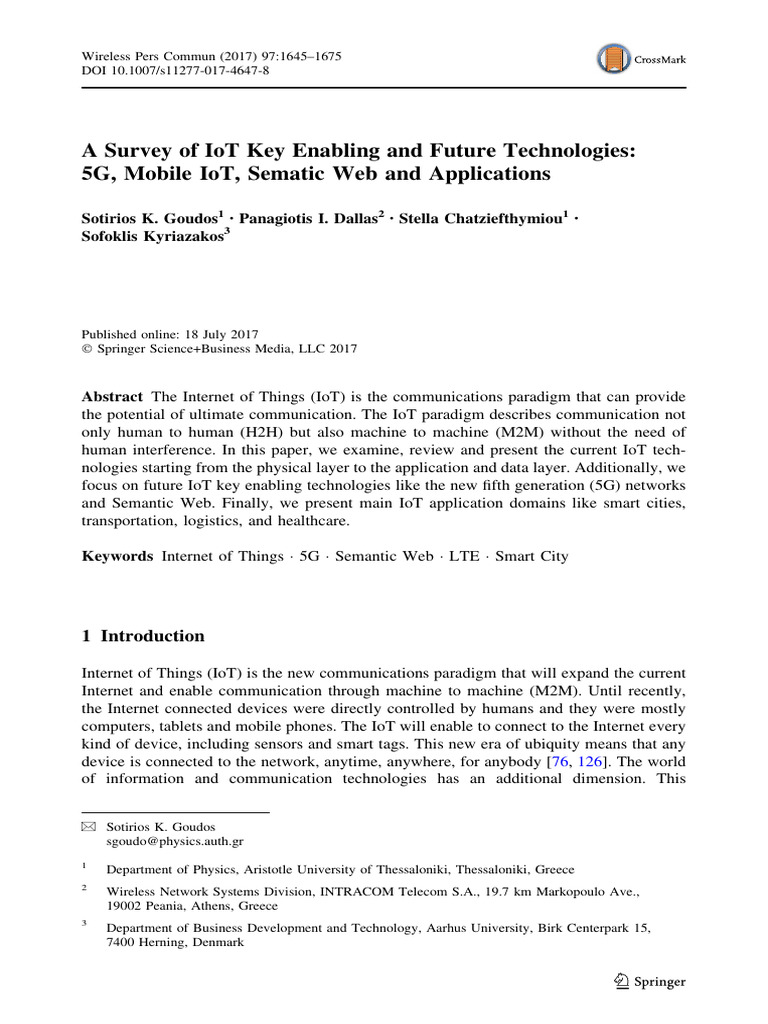 10.1007/s11277 017 4647 8 | PDF | I Pv6 | Internet Of Things