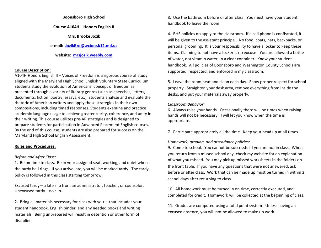 Honors English II Syllabus | PDF | Poetry | Essays