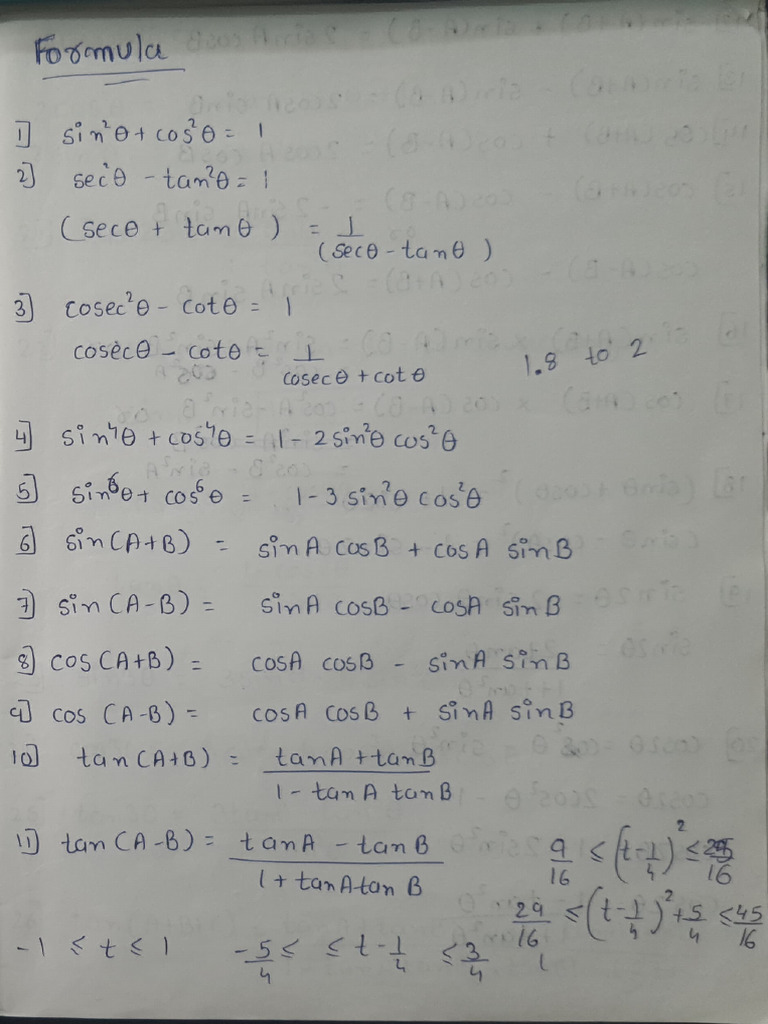 Trigo. Formula | PDF