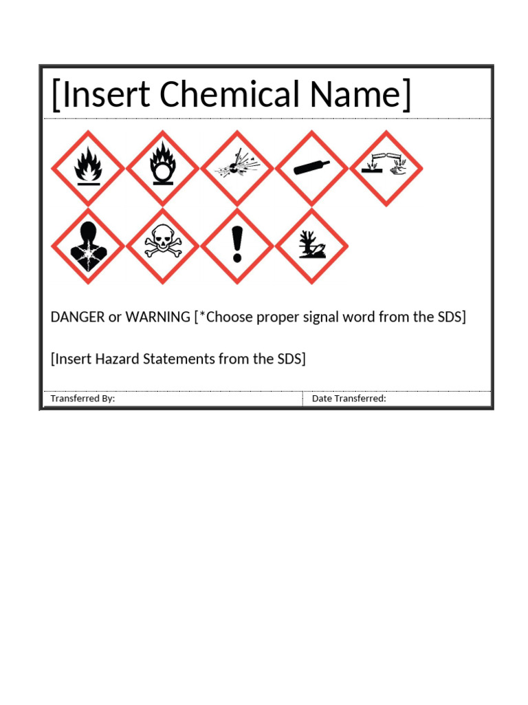 Secondary Container Label Template - MEDIUM | PDF | Computers