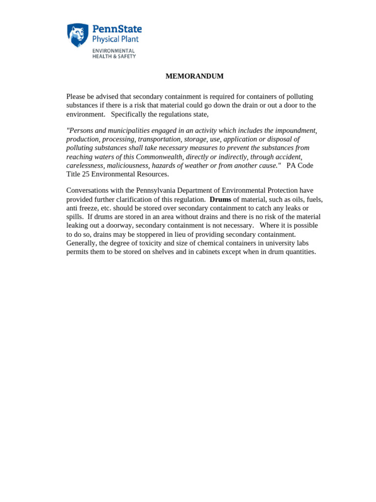 Secondary Containment Requirements 7-16 | PDF