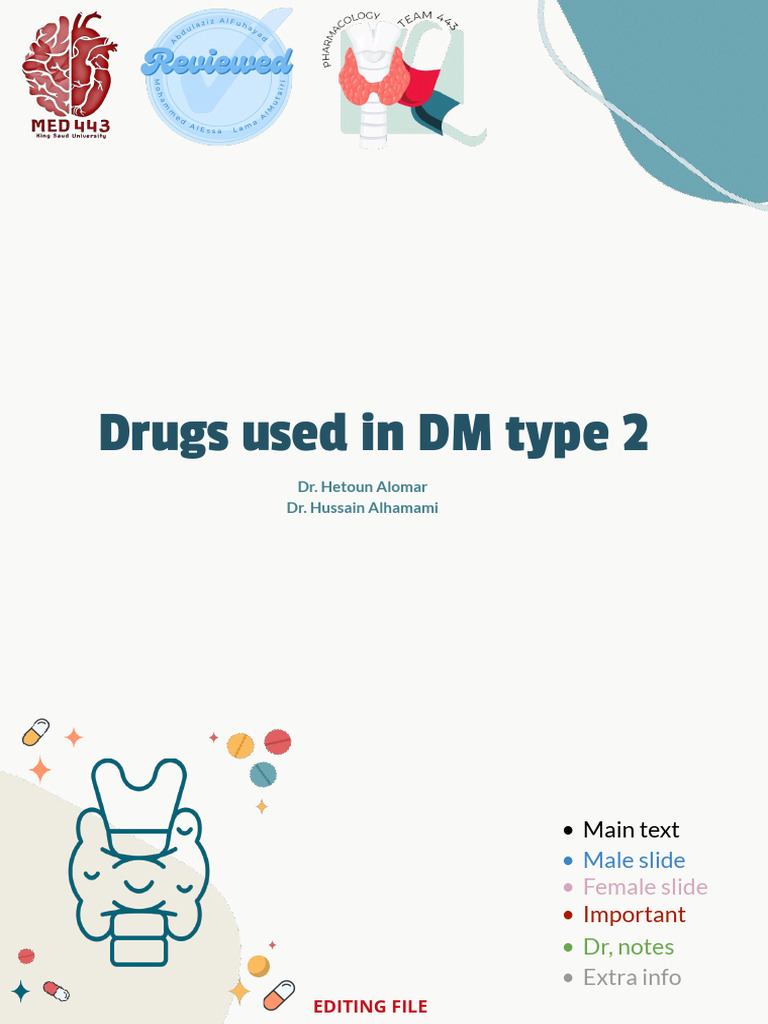 L9&10 Drugs Used in DM Type 2 | PDF | Diabetes | Insulin