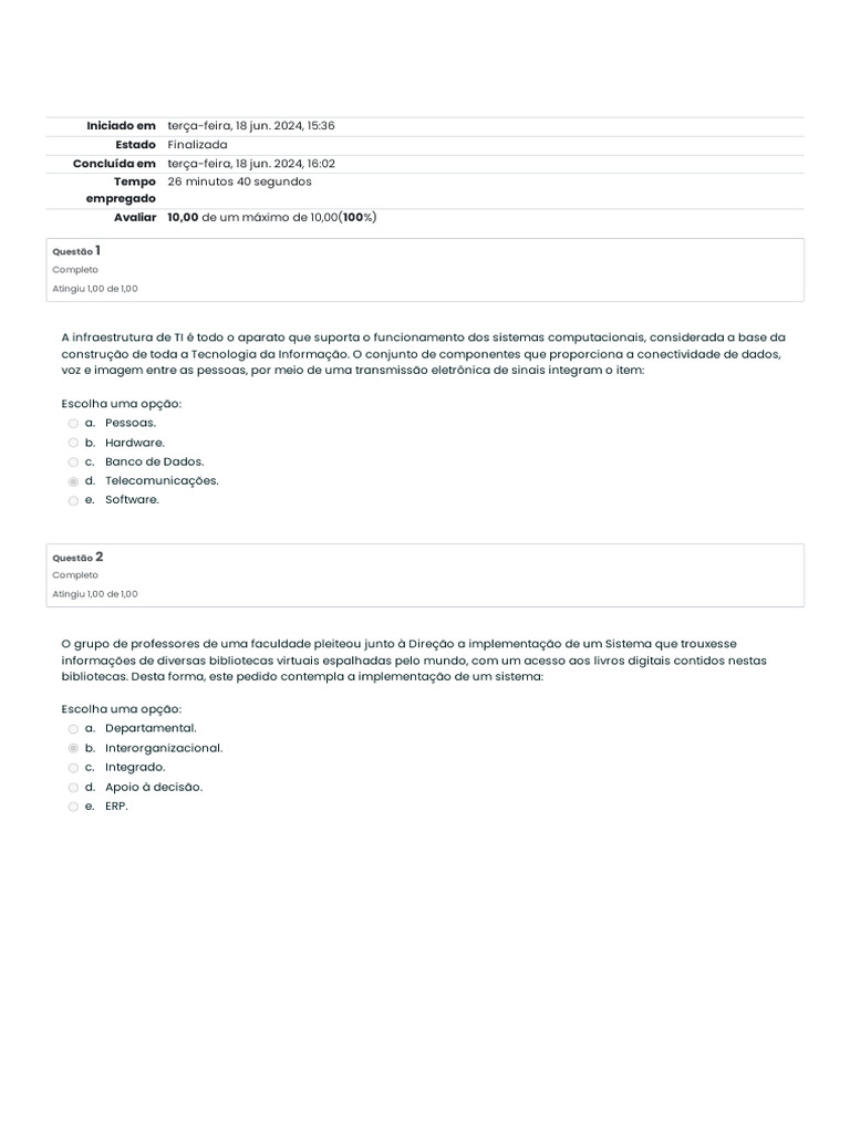 Técnicas de Informática 10 PONTOS | PDF | Tecnologia da Informação ...