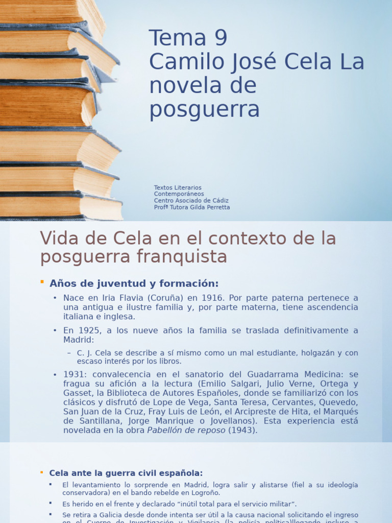 Tema 9. Camilo JosÃ© Cela 1 | PDF | Narración | Novelas