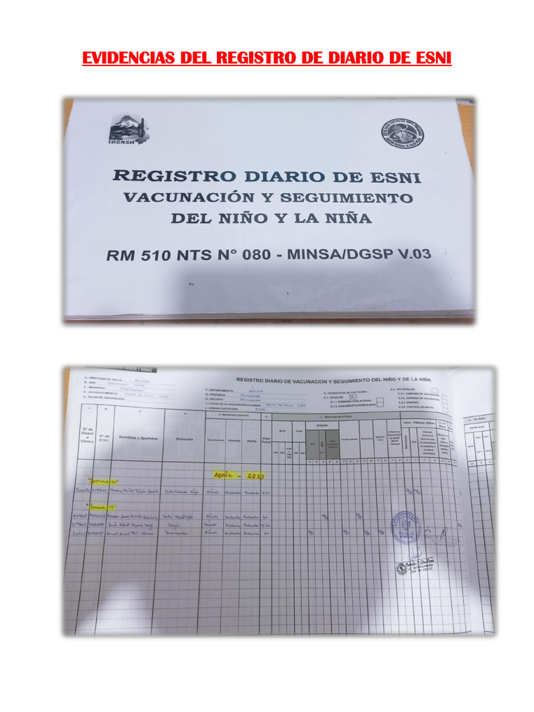 Evidencias Del Registro de Diario de Cred y Esni | PDF | Derecho