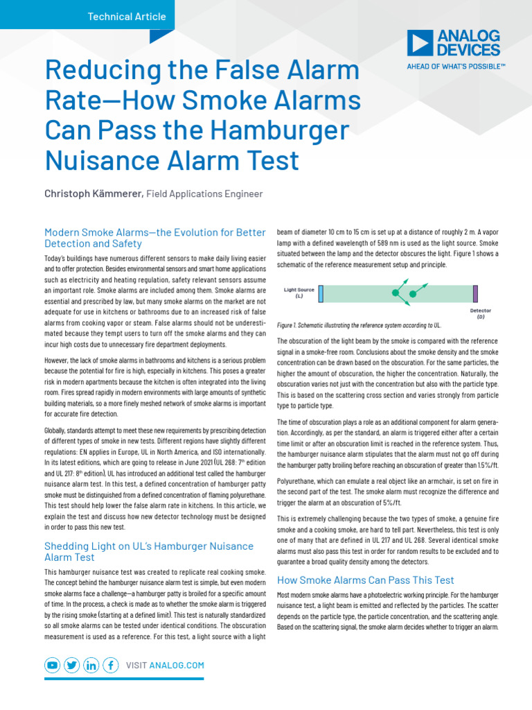Reducing The False Alarm Rate Smoke Alarms | PDF | Smoke | Light Emitting Diode