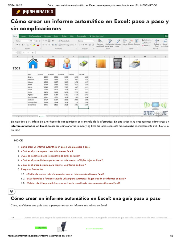 Crear informes automáticos en Excel | PDF | Microsoft Excel | Informática