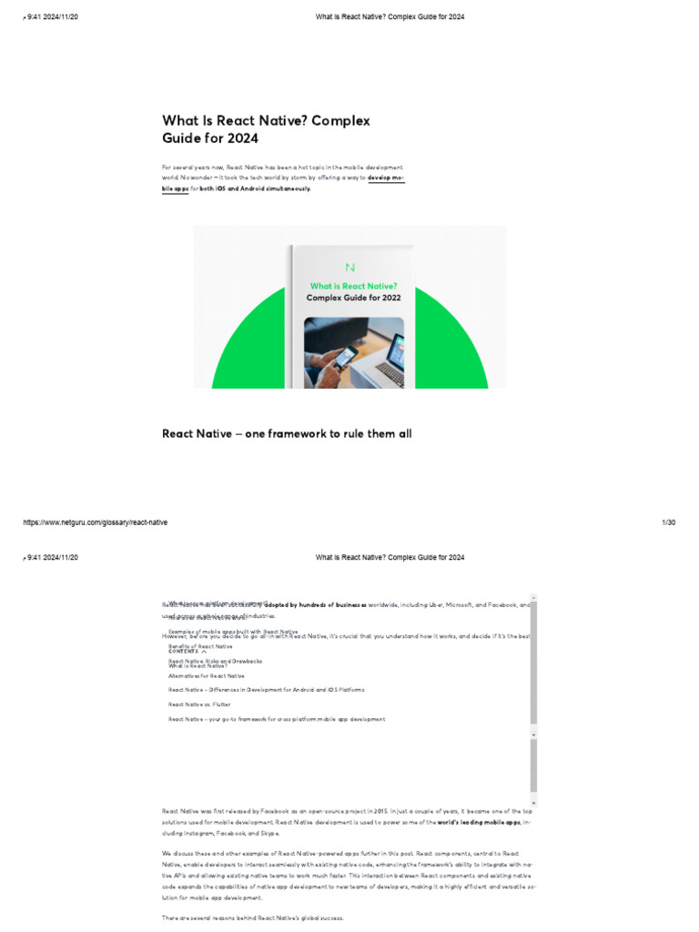 What Is React Native - Complex Guide For 2024 | PDF | Cross Platform Software | Mobile App
